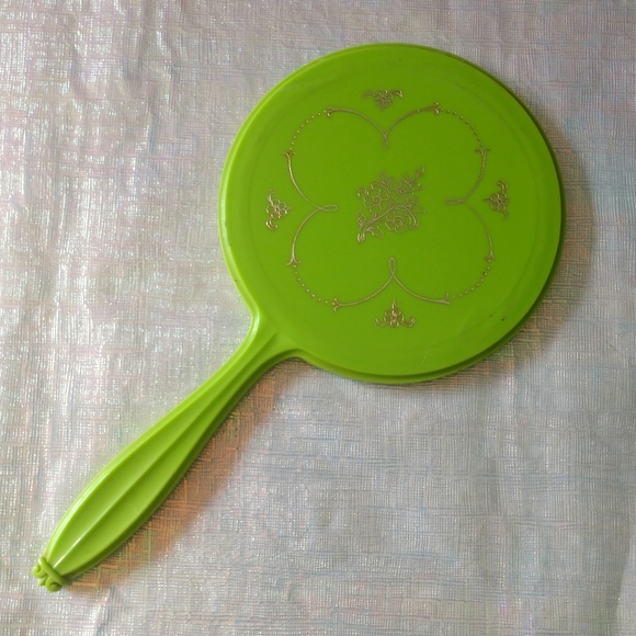 Bath | Vintage Mcm Green Hand Mirror Great Condition Some Deterioration ...